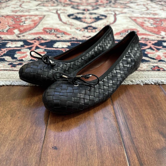 Robert Zur | Shoes | Robert Zur Woven Leather Bow Detail Ballet Flats ...